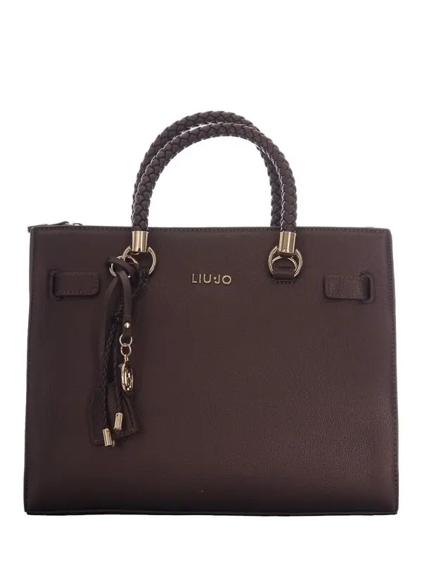 Liu Jo Synthetic Leather Handbag With Double Handle And Logo Charm - Dark