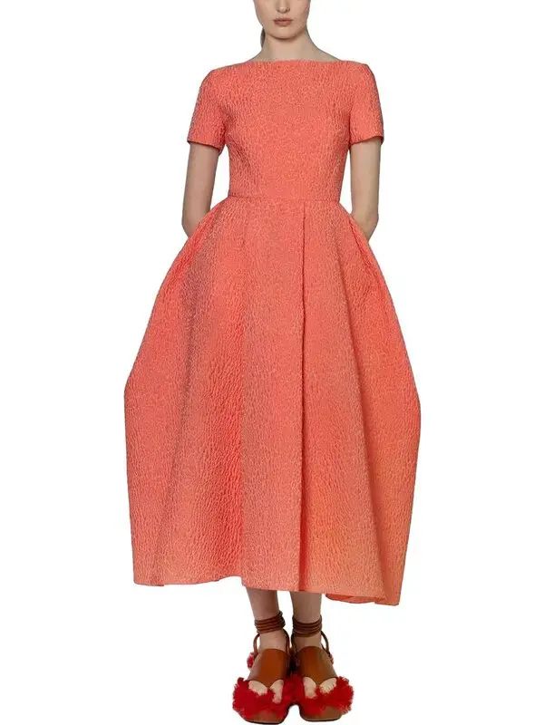 ROKSANDA Vaela Textured-finish Midi Dress - Orange