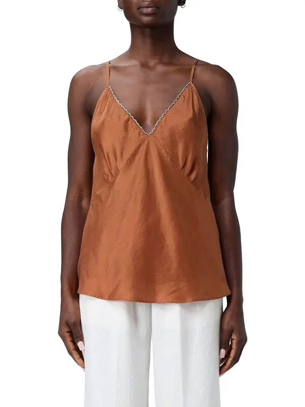 FORTE_FORTE Satin Top - Brown