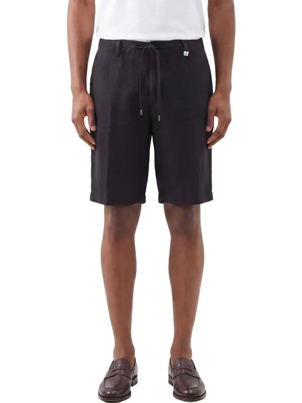 MYTHS Linen Drawstring Shorts - Black