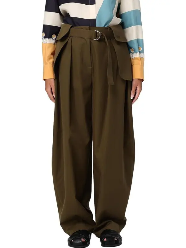Loewe Water-repellent Wide-leg Silk-blend Cargo Trousers - Kaki