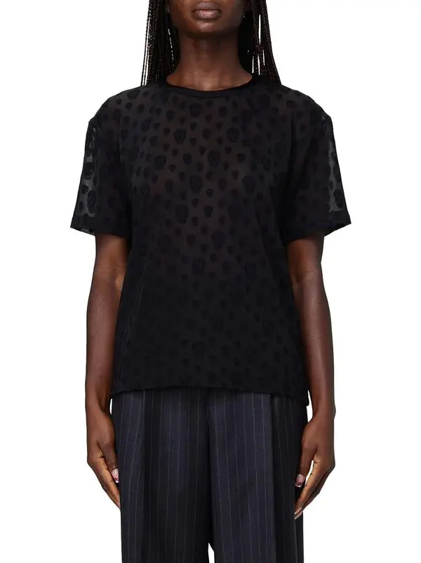 Alexander McQueen Polka Dot Tulle Top - Black