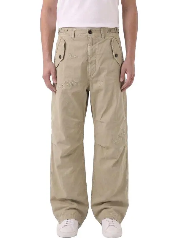 Dsquared2 Cotton Wide Leg Trousers - Sand