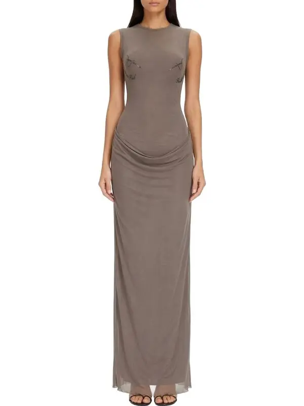 JEAN PAUL GAULTIER Long Dress In Stretch Jersey - Grey