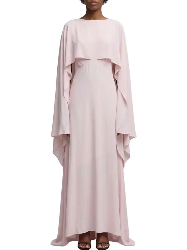 Federica Tosi Chiffon Dress With Cape - Pink