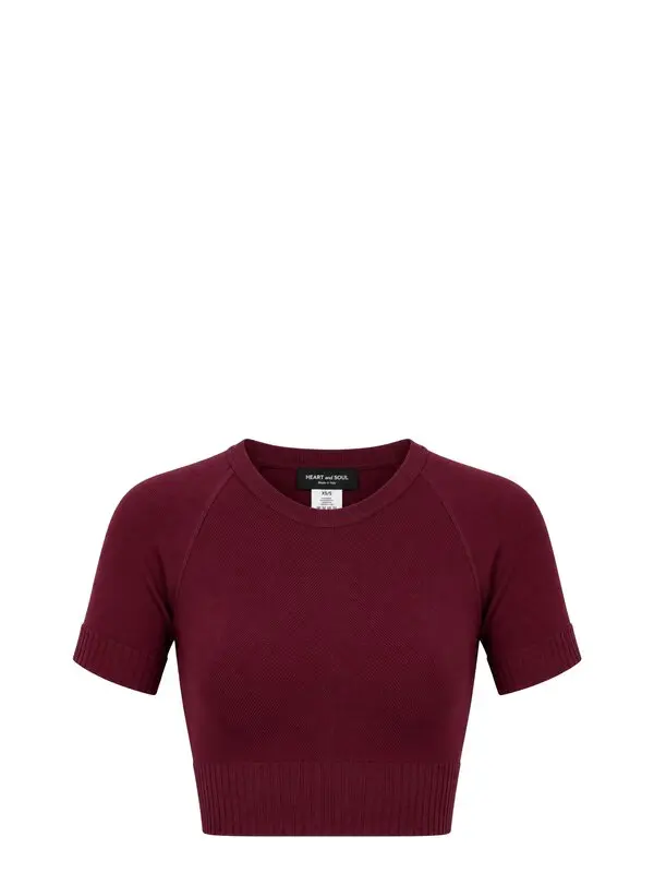HEART AND SOUL Amarena Cross Activewear Crop Top - Red