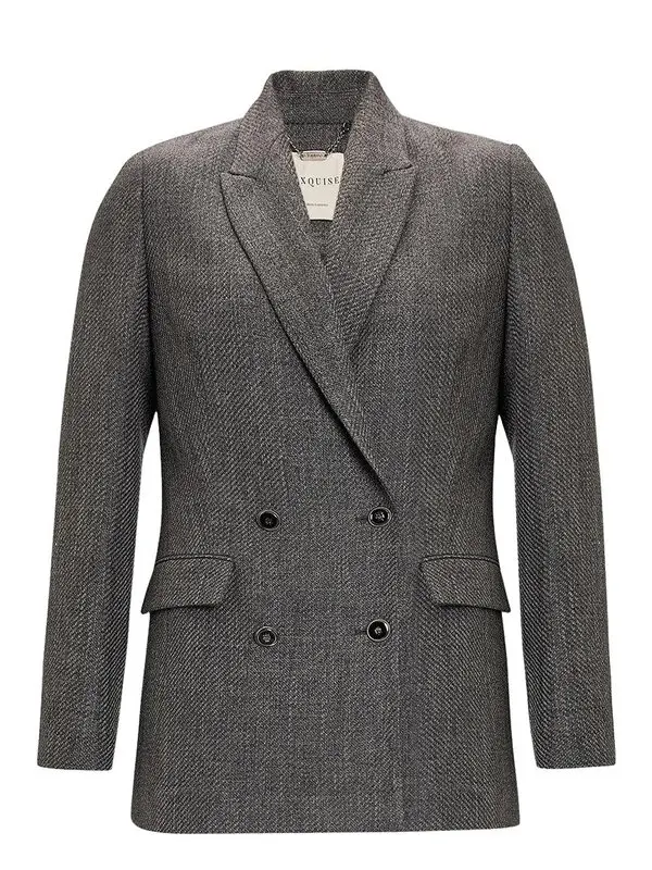 EXQUISE Orchid Blazer Jacket - Grey