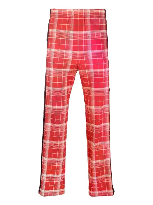 Marni Plaid Check Print Side Stripe Detailing Trousers - Red