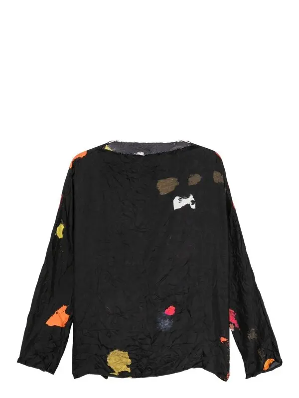 DANIELA GREGIS Printed Silk Shirt - Black