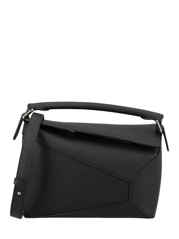 Loewe Puzzle Edge Small Leather Handbag - Black