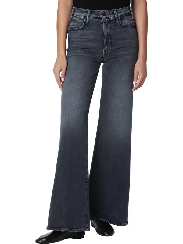 MOTHER The Hustler Roller Sneak Jeans In Dark Denim - Grey