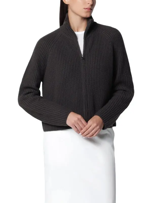 LISA YANG Sadie Zip-up Cashmere Cardigan - Grey