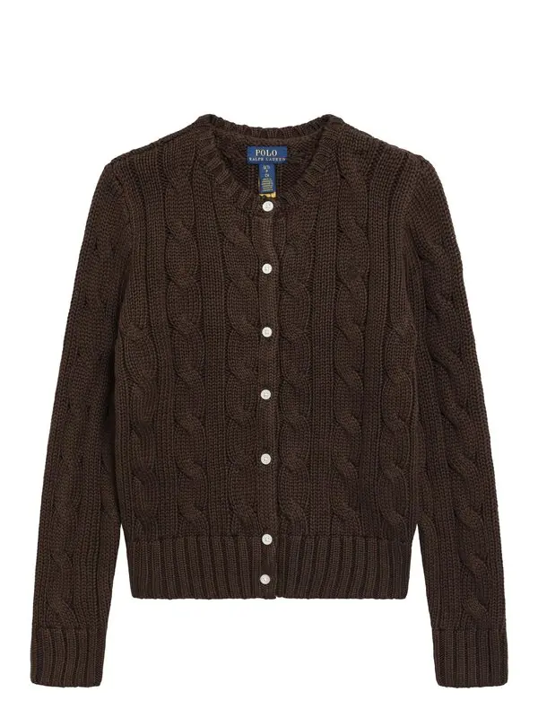 Polo Ralph Lauren Cotton Cable-knit Cardigan - Brown