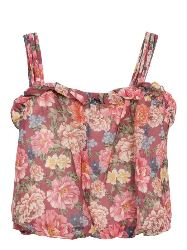 Chloé Cotton And Silk Floral-pattern Top - Multicolor