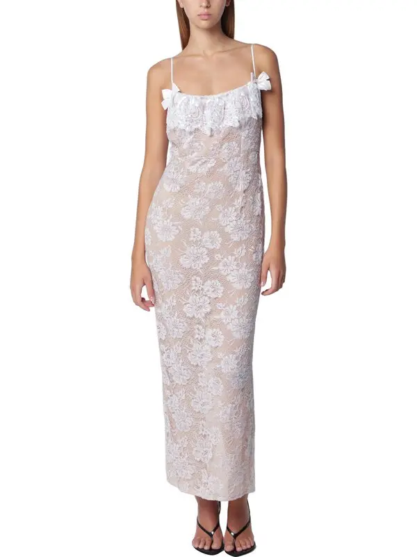 Alessandra Rich Lace Slip Dress - White