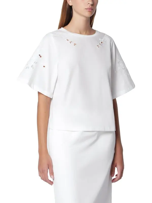 Max Mara Embroidered Cotton T-shirt - White