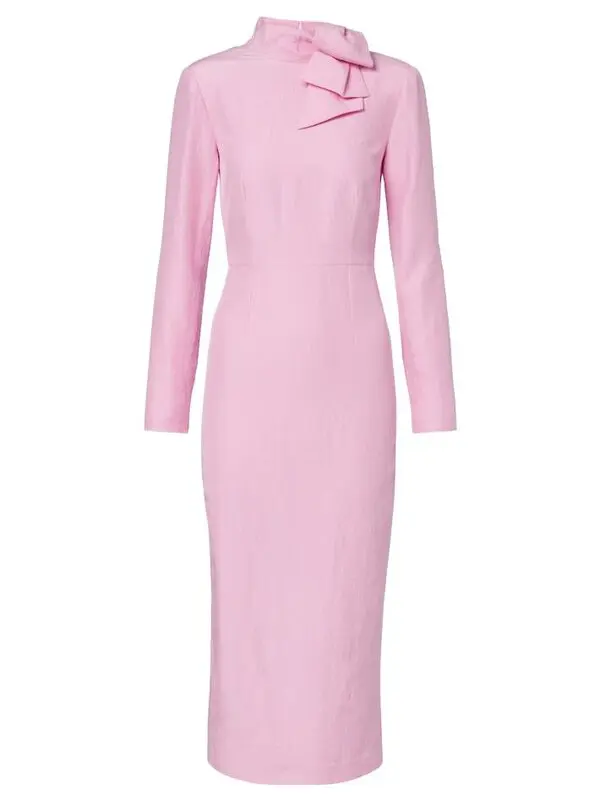 Roland Mouret Bow-detail Jacquard Cocktail Dress - Pink