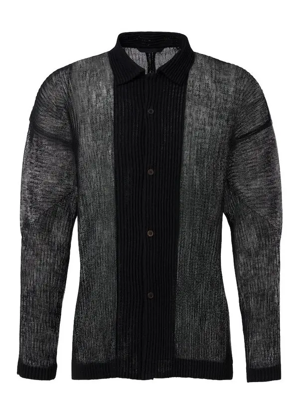 Issey Miyake Rustic Mesh Pleated Shirt - Black