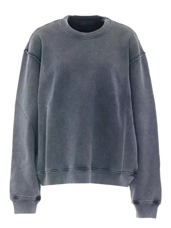 HAIKURE Distressed Back-split Crewneck Sweater - Grey