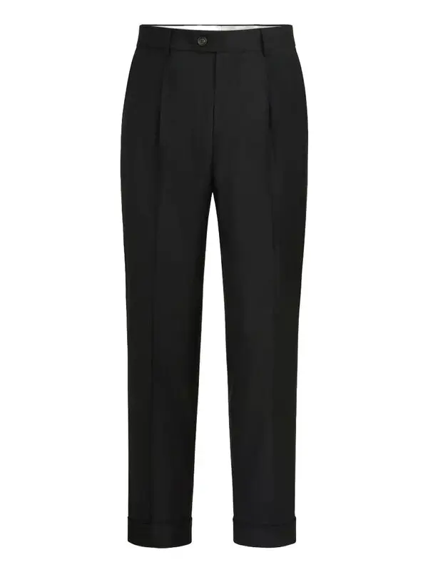 Brunello Cucinelli Super 150s Virgin Wool Batavia Trousers - Black