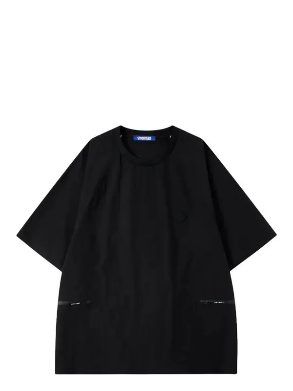 SPOONYARD Raglan-sleeve Zip-pocket T-shirt - Black