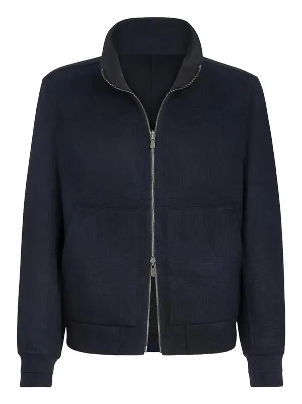 Brunello Cucinelli Hand-crafted Reversible Bomber Jacket - Blue