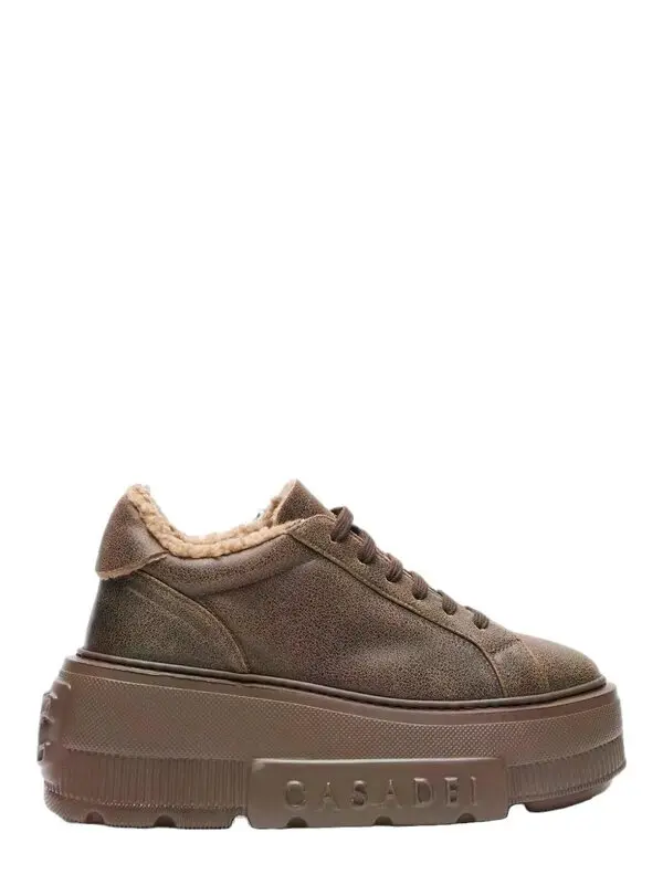 Casadei Nexus Crack-effect Sneakers - Brown