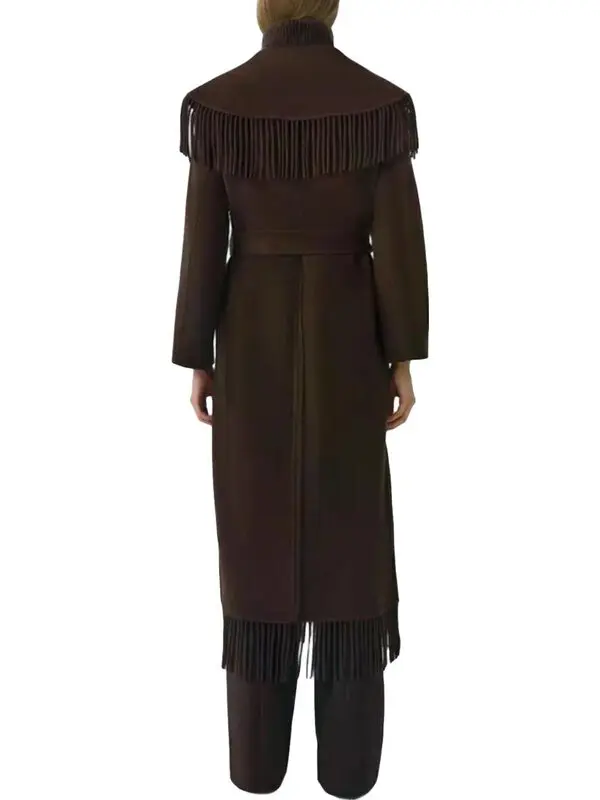 Simkhai Carrie Fringe-trimmed Belted Coat - Brown