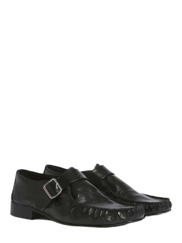 Marni Leather Barry Loafers With Buckle Detail - Black