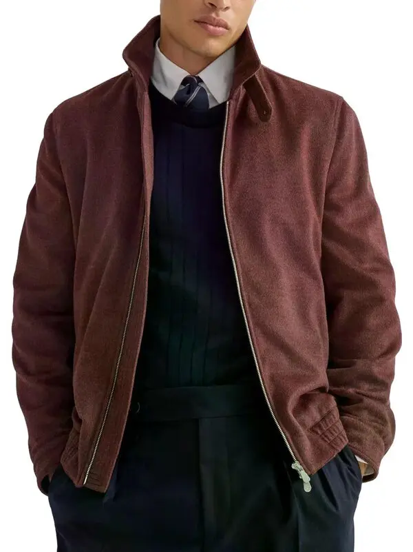 Brunello Cucinelli Virgin Wool Beaver-cloth Bomber Jacket - Red