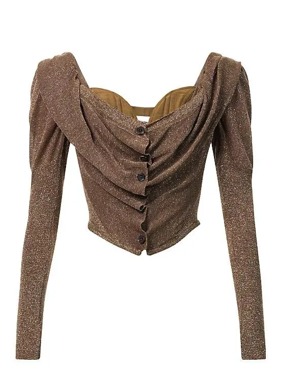 VIVIENNE WESTWOOD Corset Woven Cardigan - Bronze