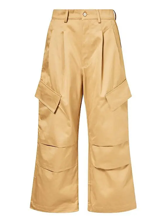 NAHMIAS Oversized Wide-leg Cotton Cargo Trousers - Sand