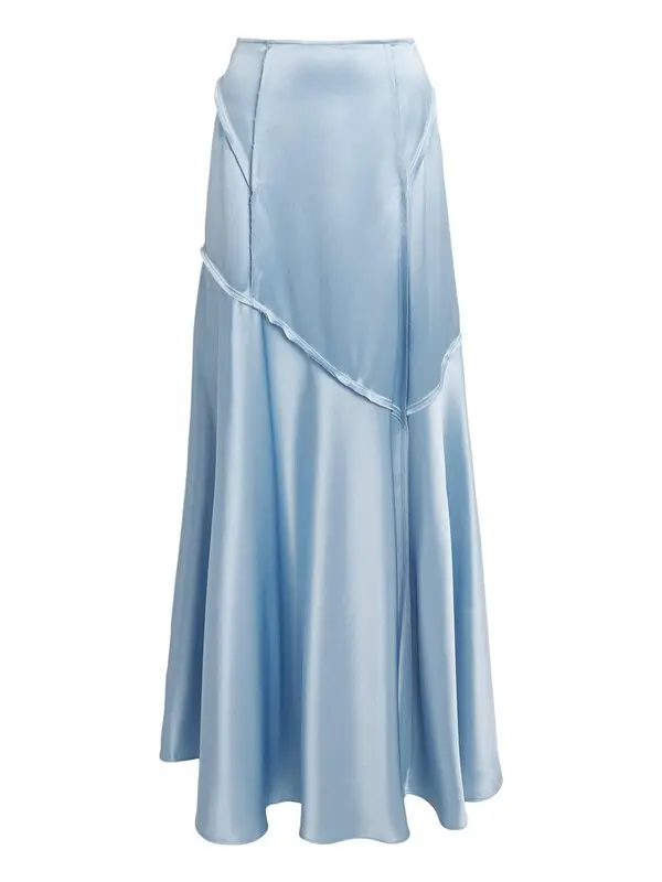 GANNI Satin Maxi Skirt - Blue