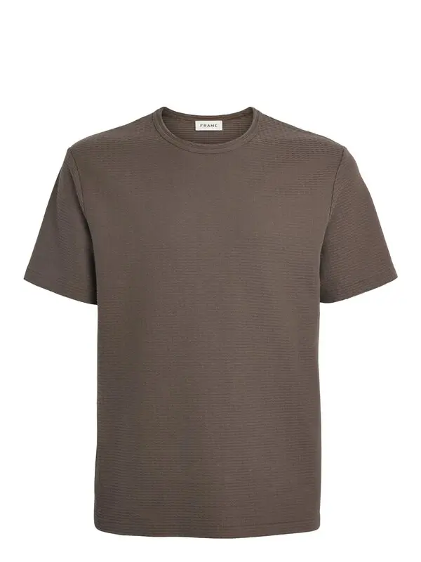 FRAME Cotton Jacquard T-shirt - Brown