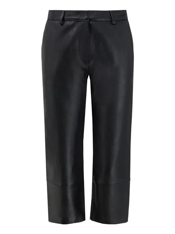 THE FRANKIE SHOP Lior Capri Leather Trousers - Black