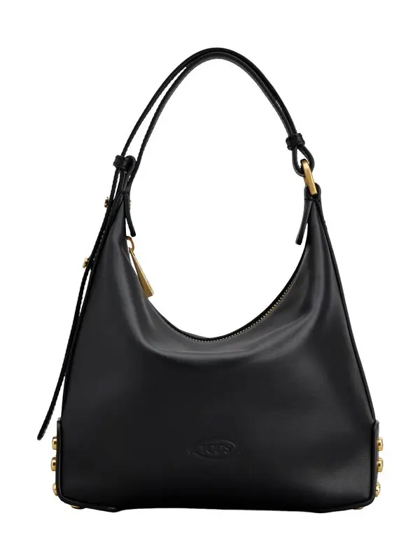 TOD'S Mini Bag Metal Dots Leather Shoulder Bag - Black