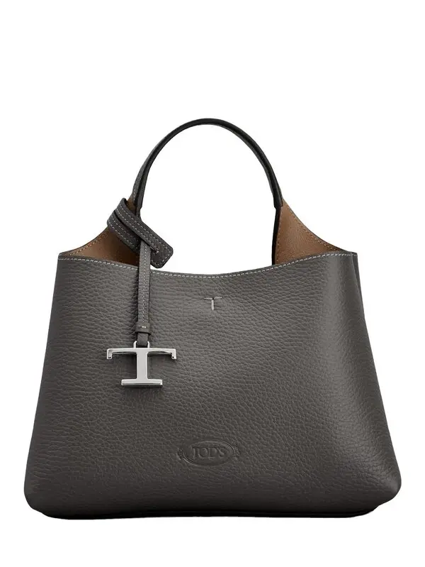 TOD'S Leather Crossbody Bag - Grey