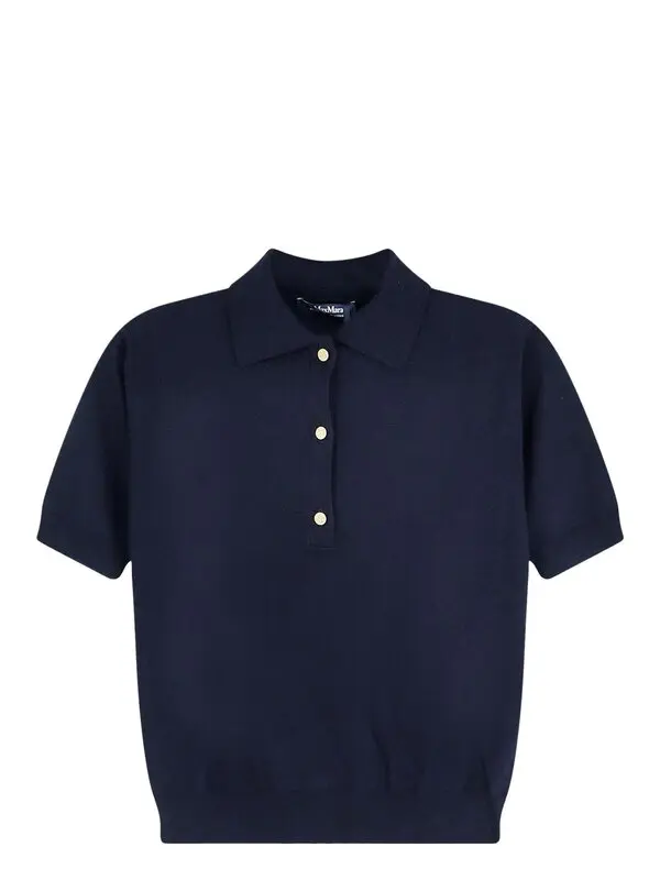 Max Mara Pomposa Cotton, Silk And Cashmere Polo Shirt - Blue