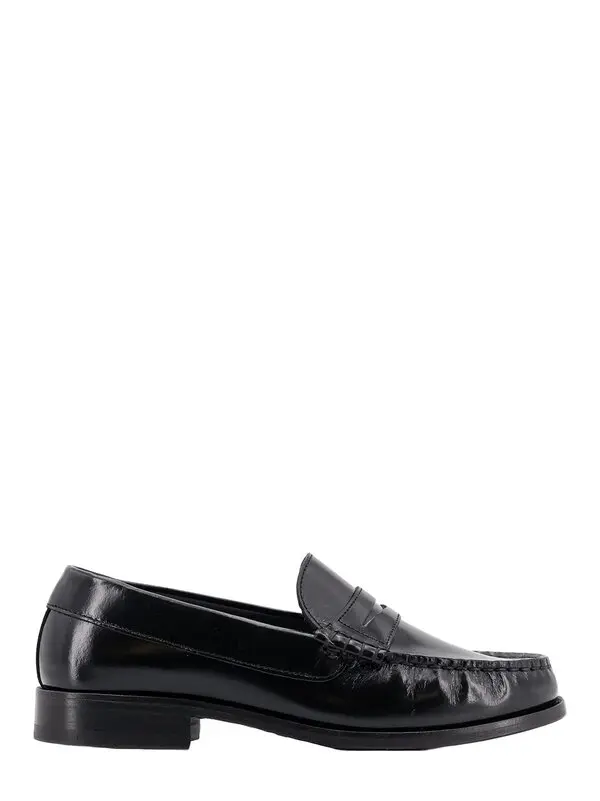 ALOHAS Rivet Leather Loafers - Black