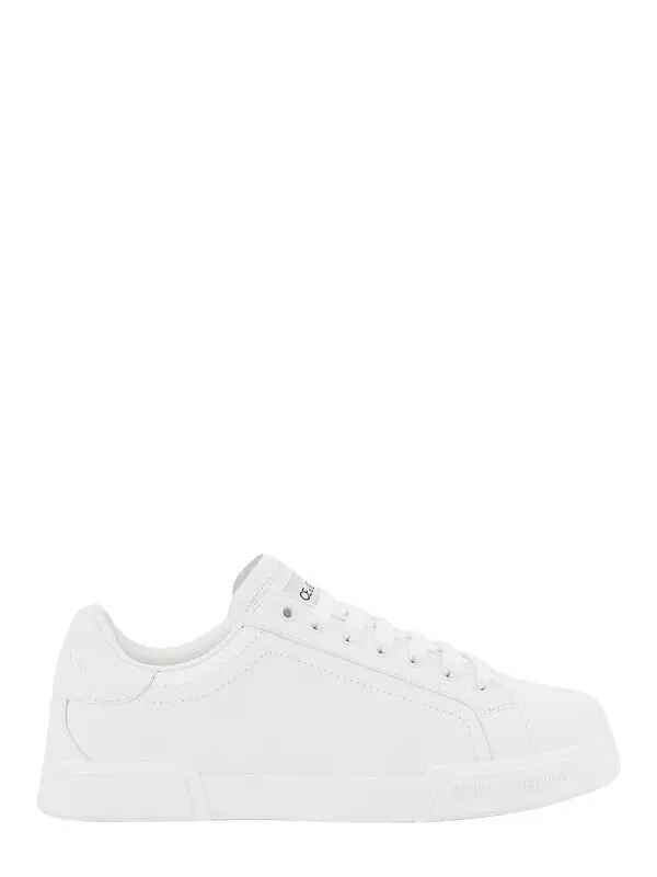 Dolce & Gabbana Portofino Leather Lace-up Sneakers - Black