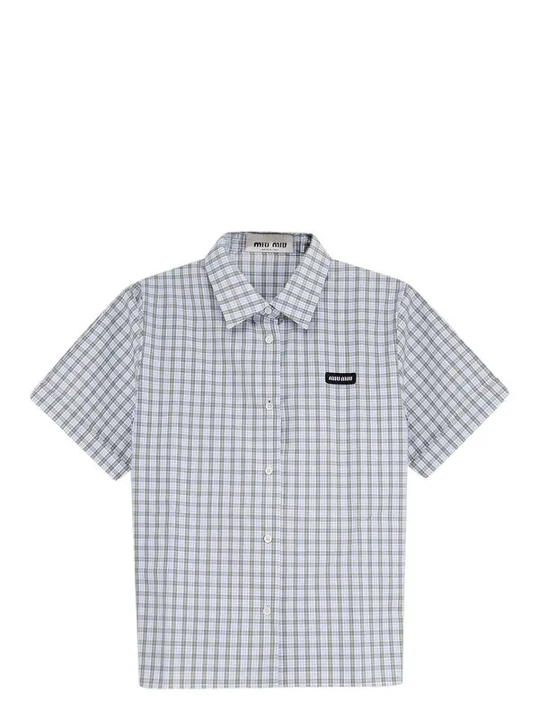 Miu Miu Madras Cotton Shirt - Green