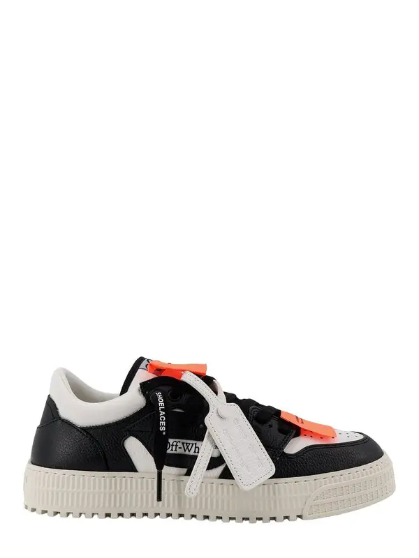 Off-White 3.0 Court Low Top Leather Sneakers - Black