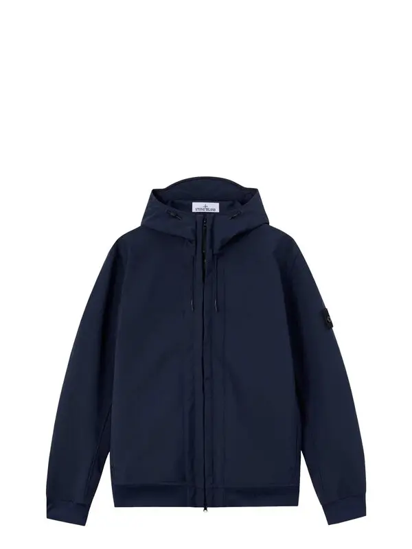 Stone Island Soft Shell-r-e.dye® Technology Wind And Water Resistant Jacket - Blue