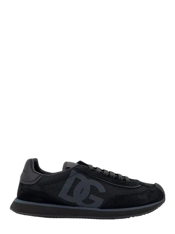 Dolce & Gabbana Dg Cushion Sneakers In Nylon With Suede Inserts - Black