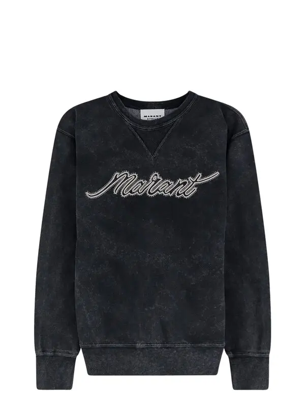 MARANT ETOILE Marant Étoile Crew Neck Embroidered Sweatshirt - Grey