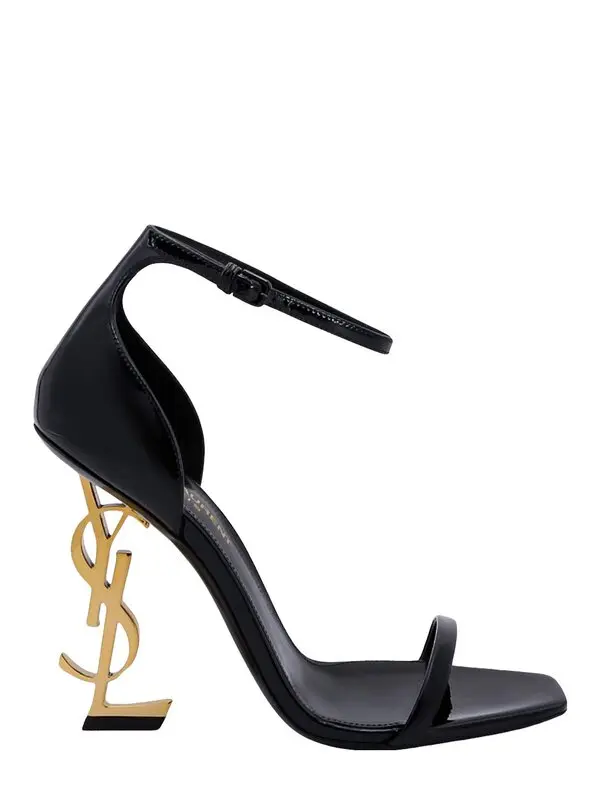 Saint Laurent Opyum Patent Leather Sandals - Black