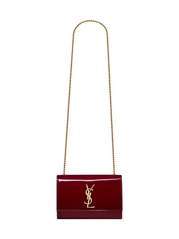 Saint Laurent Kate Patent Leather Crossbody Bag - Red