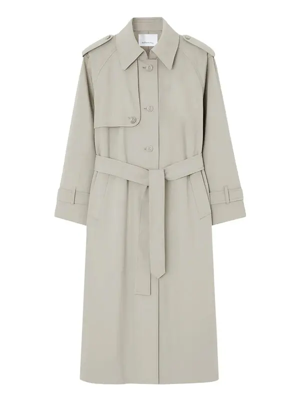 THE FRANKIE SHOP Riva Cotton Blend Trench Coat - Grey