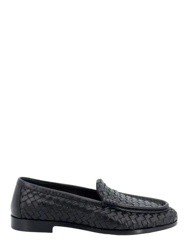 Bottega Veneta Silenzio Leather Loafers - Black