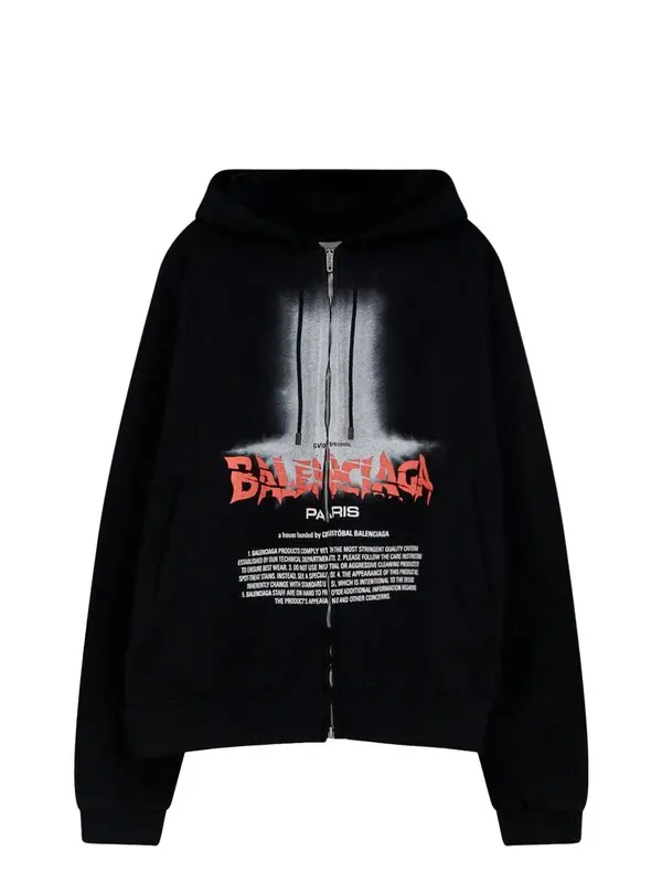 Balenciaga The Door Cotton Sweatshirt - Black